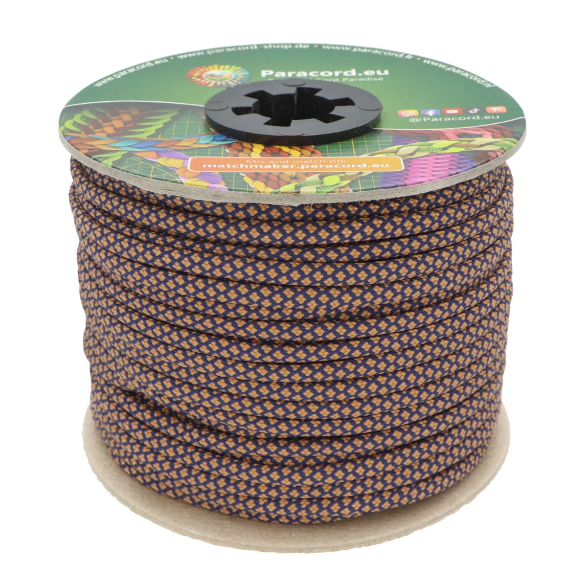 Marine Blauw & Golden Copper Glamour Diamonds Paracord 550 Type III - 30 m